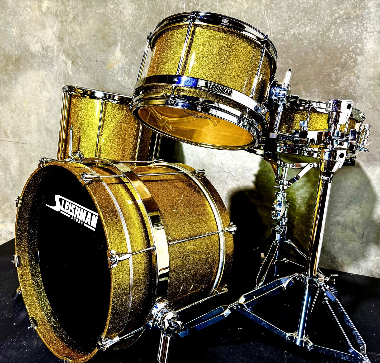 Custom Build 4pc Bop Kit – Maple Gold Sparkle – Sleishman Drum Company